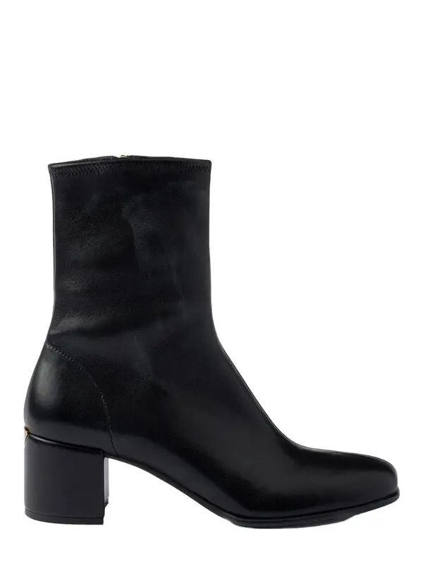 Prada Black Nappa Leather Side-zip Block Heel Boots - Multicolor