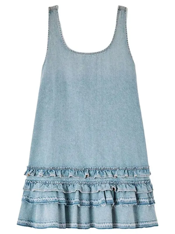 GANNI Organic Cotton Denim Mini Dress - Multicolor