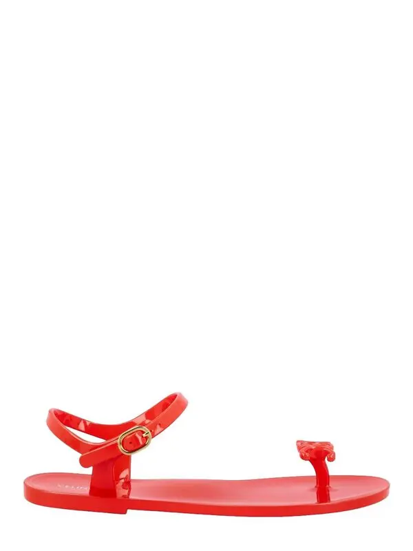 Celine Glossy Jelly Thong Sandals With Triomphe Motif - Multicolor