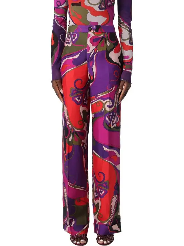 Emilio Pucci Wide Leg Printed Pants - Multicolor