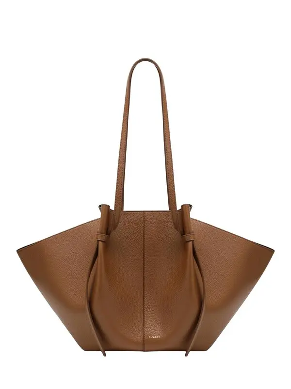 Yuzefi Large Mochi Bag In Hazel Pebble-grained Leather - Brown
