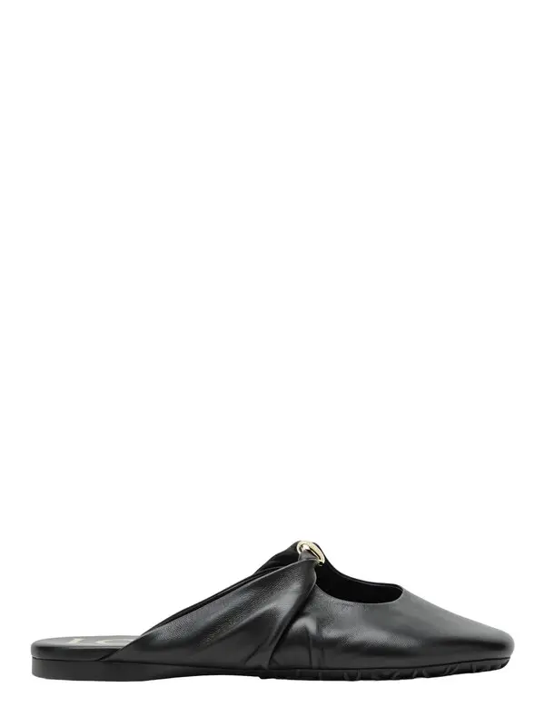 Loewe Pebble Sabot In Soft Lamb Nappa Leather - Black