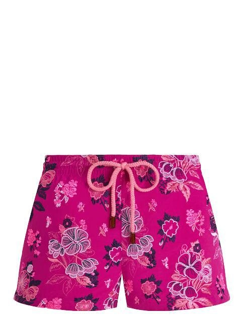 Vilebrequin Embroidered Tropical Flower Swim Shorts - Red