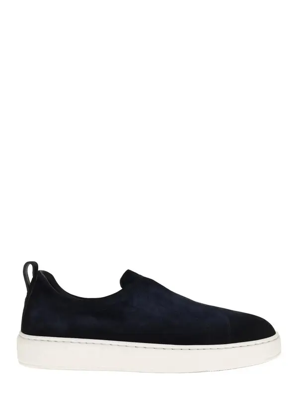 Santoni Suede Slip-on Sneakers - Blue