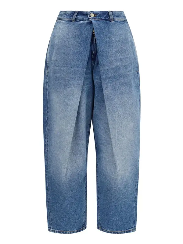 Balmain Barrel Fit Denim Jeans - Blue