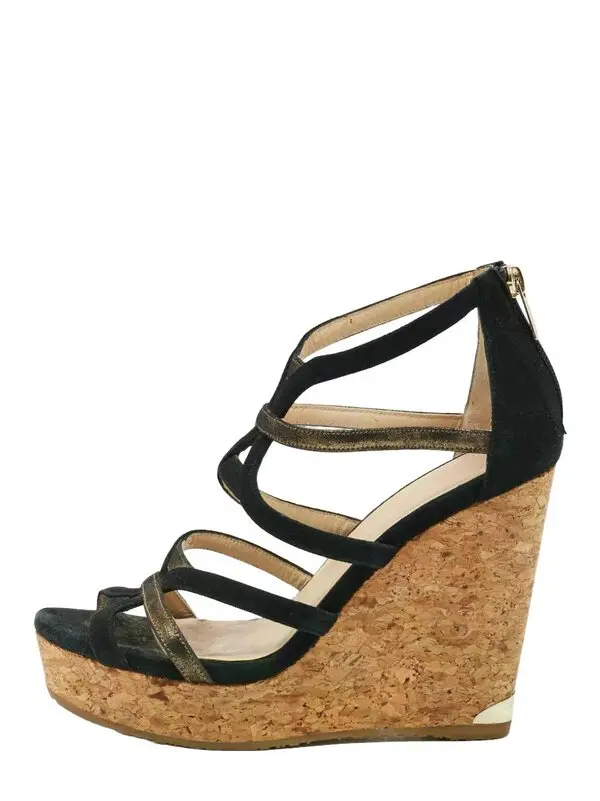 JIMMY CHOO Portia Wedge-heel Sandals - Black