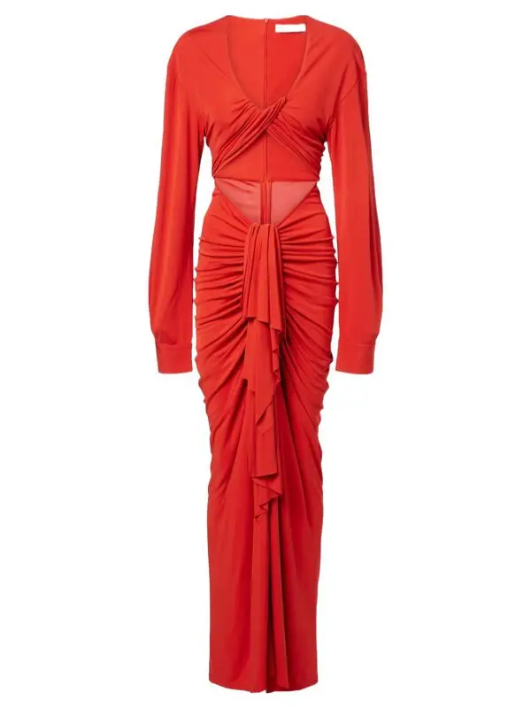 Christopher Esber Vivenda Gathered Cutout Gown - Orange