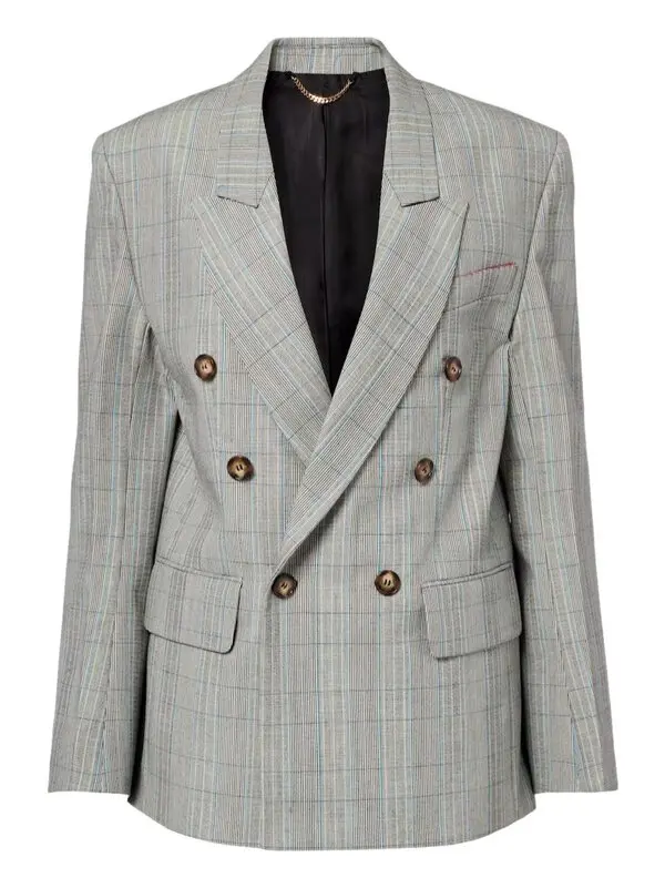 Victoria Beckham Double Breasted Blazer - Gray