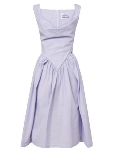 VIVIENNE WESTWOOD Sunday Cotton Seersucker Midi Dress - Blue