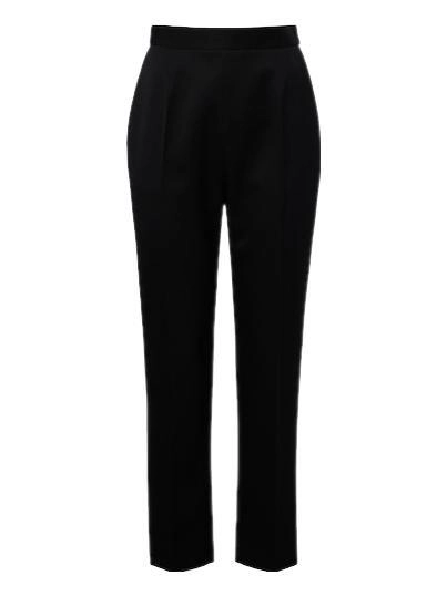 THE ROW Eranza Wool Straight Leg High-waisted Pants - Black