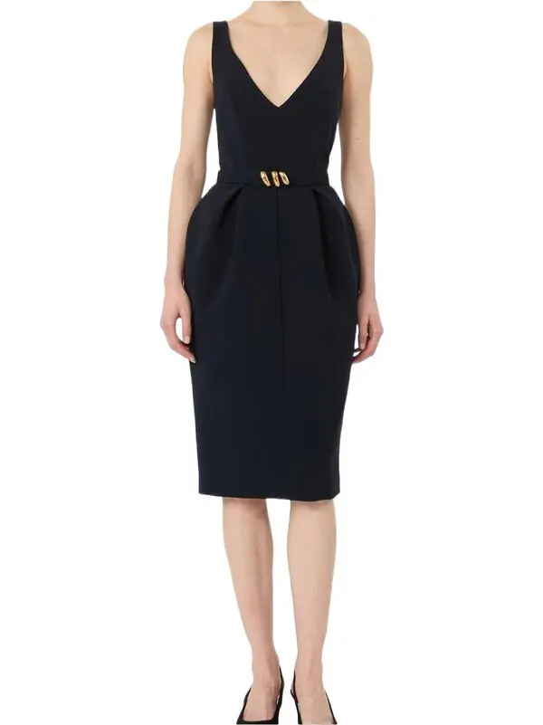 Max Mara Sleeveless V-neck Dress - Black