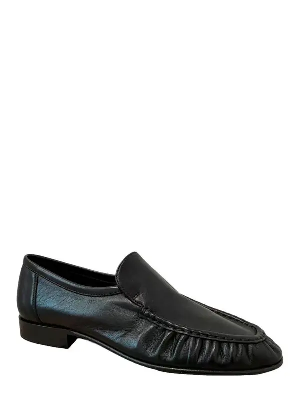 THE ROW Soft Moccasin Two Leather Loafers - Brown