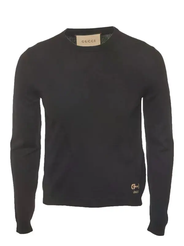 Gucci Logo Intarsia Wool Sweater - Black