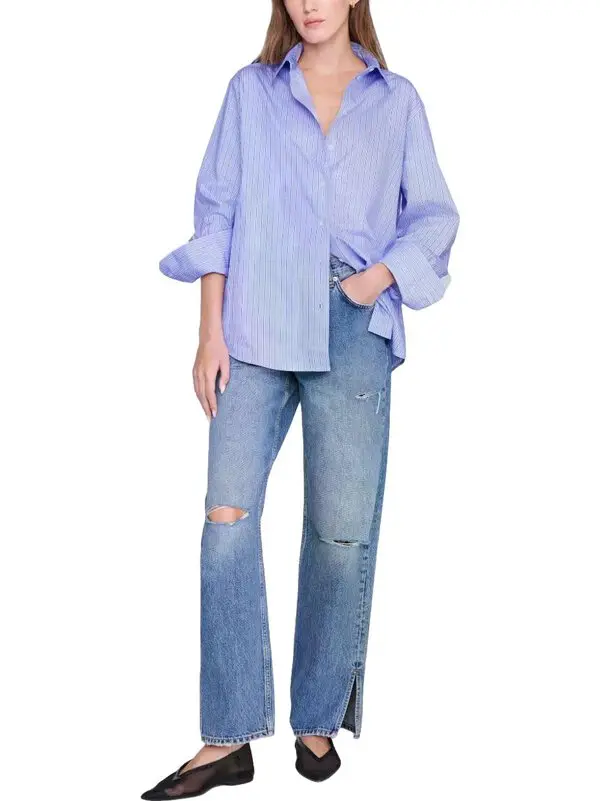 ANINE BING Essie Cotton Shirt - Blue