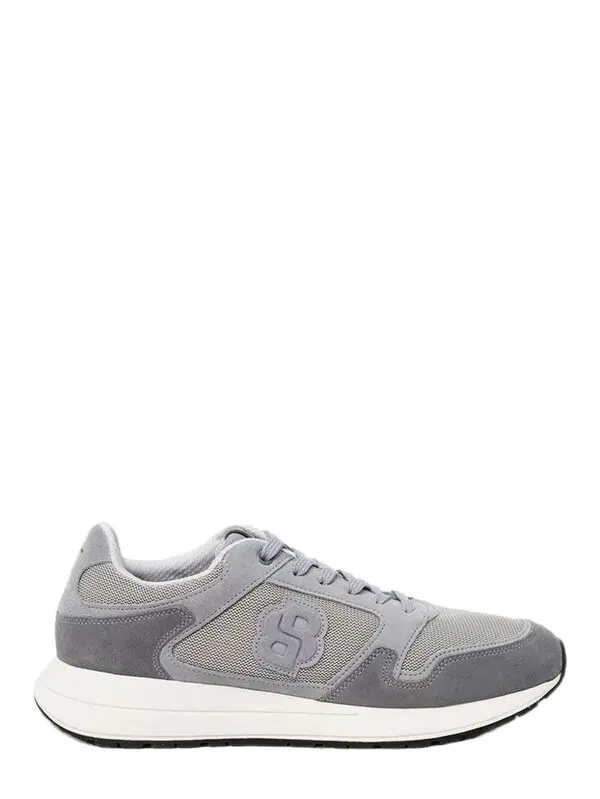 BOSS Logo-patch Panelled Sneakers - Grey