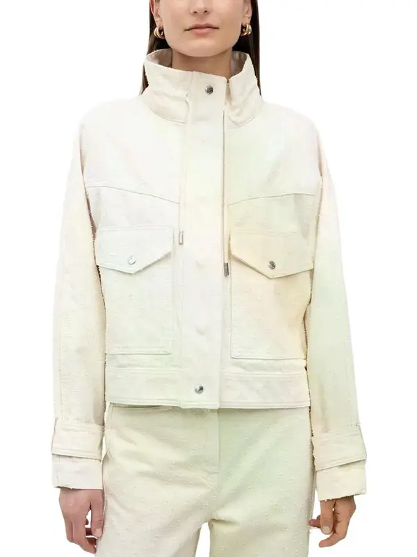 BOSS Textured Drawstring Jacket - Neutrals