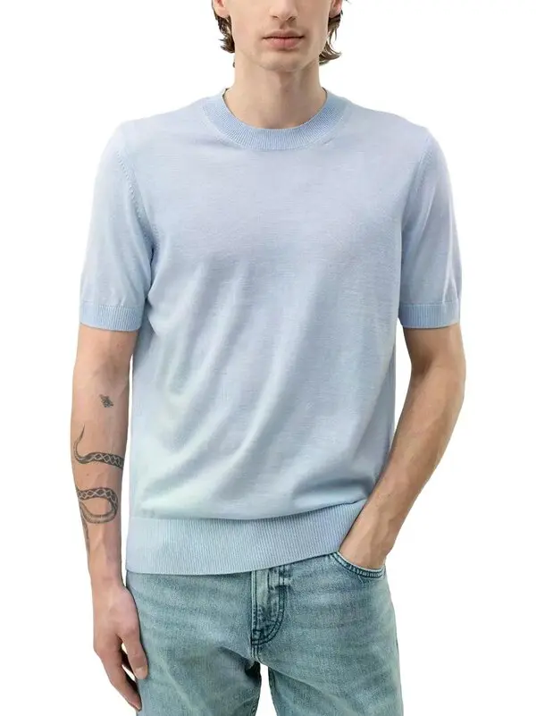 BOSS Short-sleeve Knitted Sweater - Blue