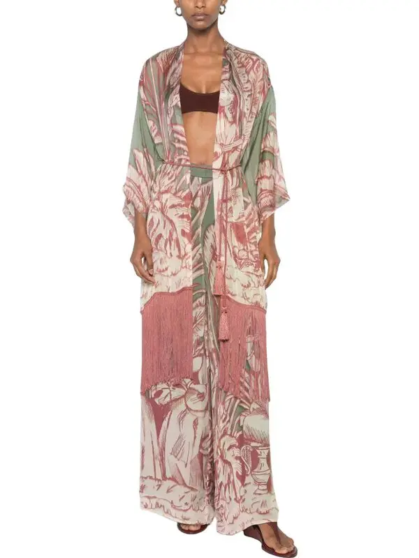 MOUTAKI Printed Palazzo Pants - Green