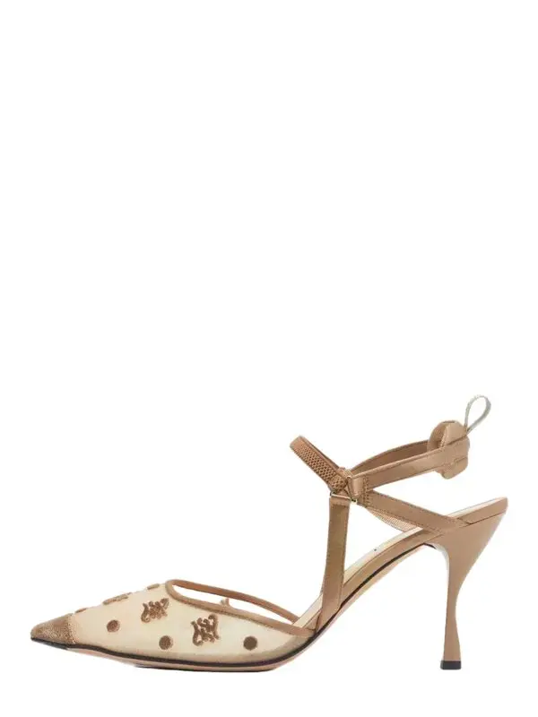 Fendi Colibri Slingback Heeled Pumps - Neutrals