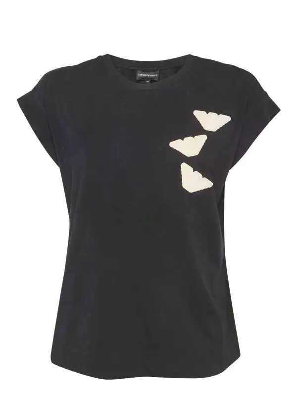 Emporio Armani Logo Appliqué T-shirt - Black
