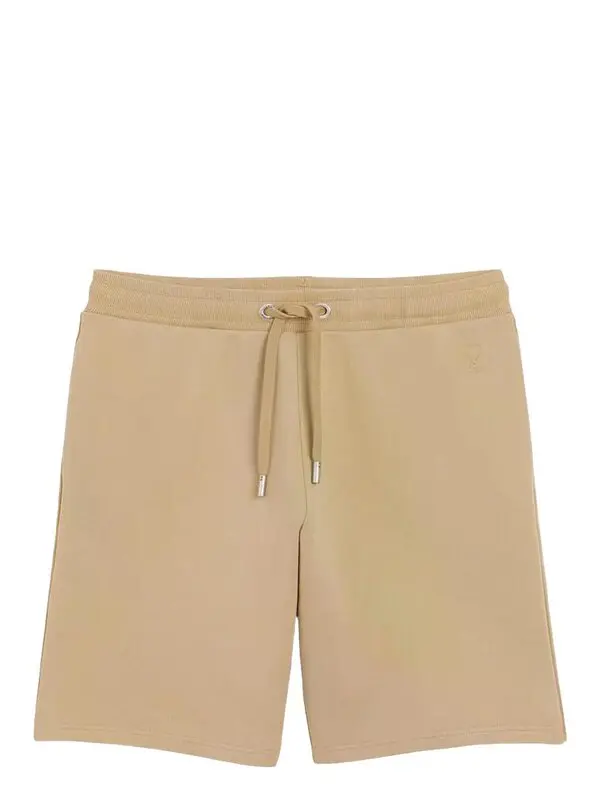 AMI Paris Embossed De Coeur Cotton Shorts - Neutrals