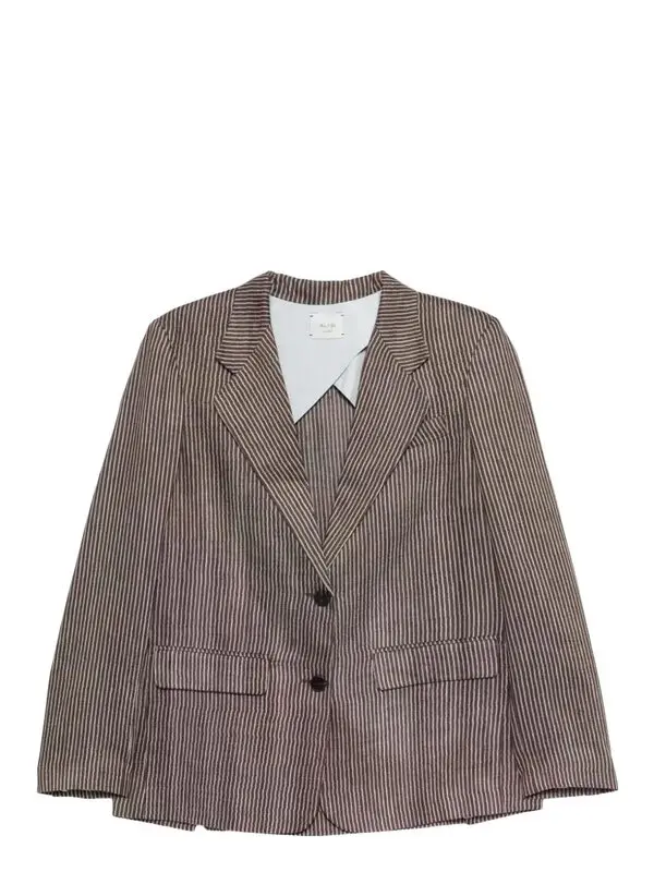 ALYSI Striped Blazer - Brown