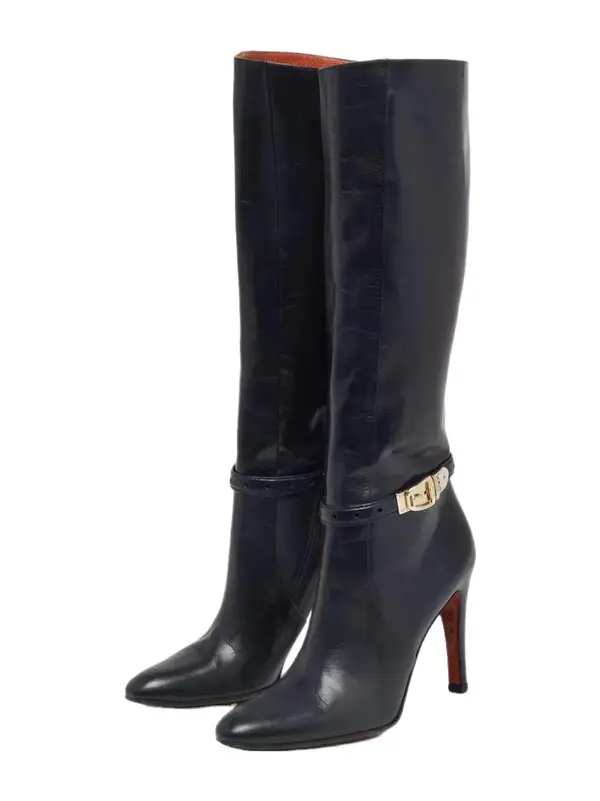 Gucci Elizabeth Buckled Knee-length Heeled Boots - Blue