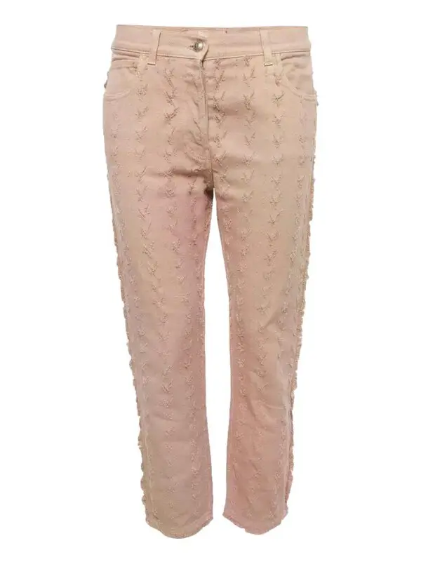 Etro Distressed Straight Fit Denim Jeans - Pink