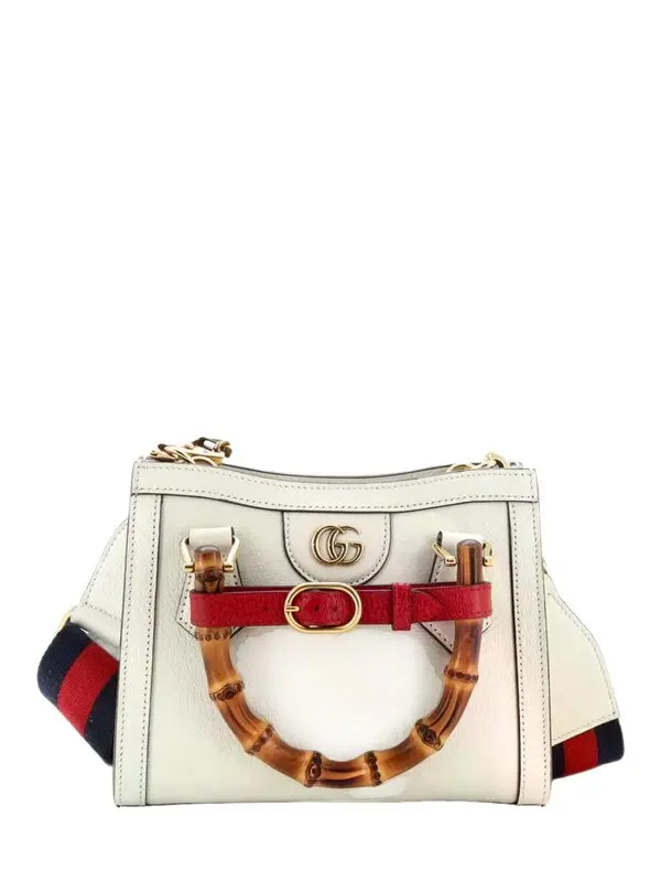Gucci Diana Mini Bamboo Handle Tote Crossbody Bag - Neutrals