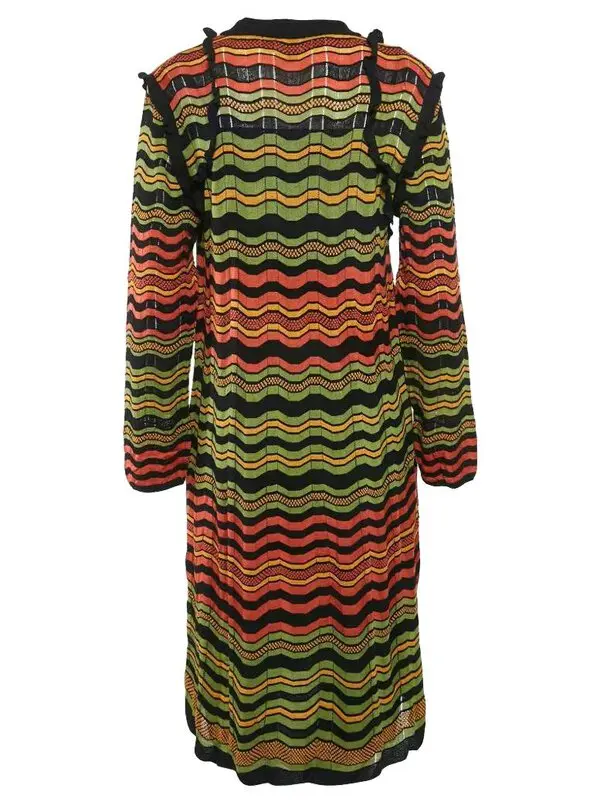 Missoni Zigzag Knit Dress With Ruffle Detail - Black