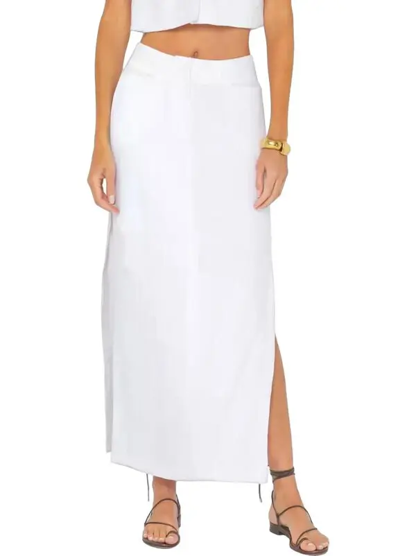 JBQ Side Slit Skirt - White