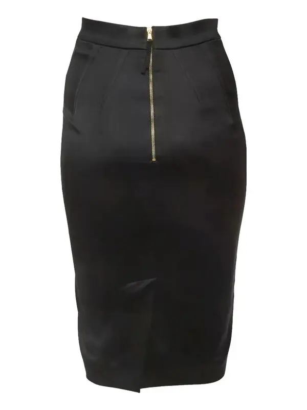 Dolce & Gabbana Satin Pencil Midi Skirt - Black