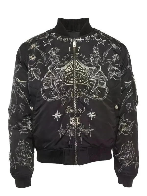 Givenchy Tattoo-print Reversible Bomber Jacket - Black