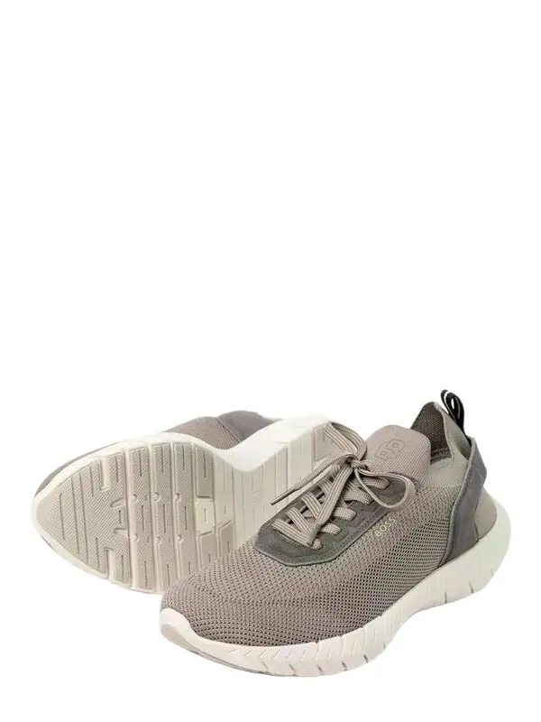 BOSS Mesh Knit Panelled Sneakers - Grey