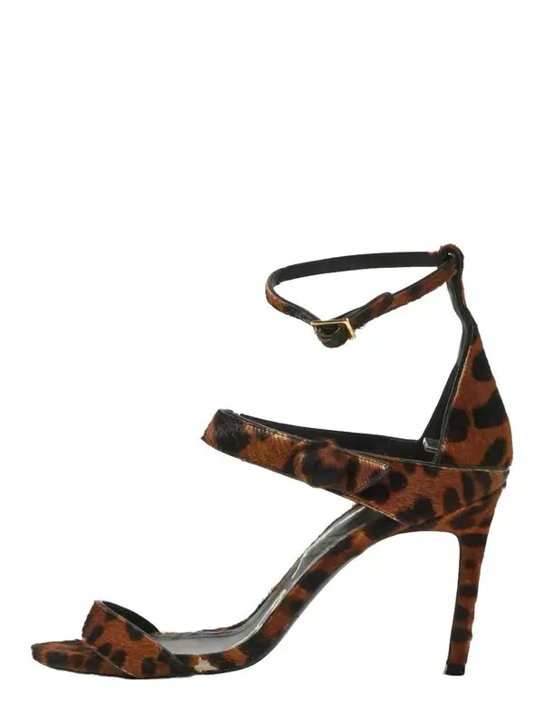 Oscar De La Renta Leopard-print Stiletto Sandals - Brown