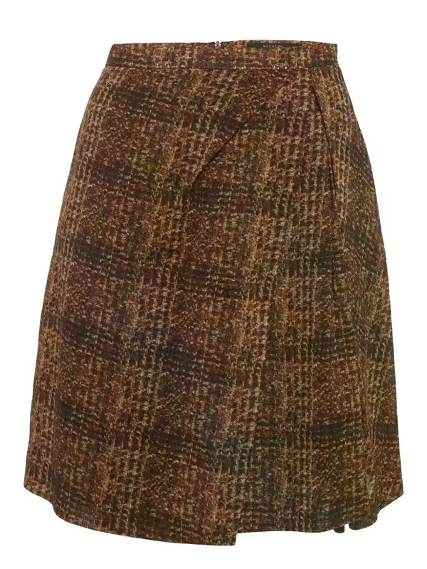 Max Mara Plaid Pattern Mini Skirt - Brown