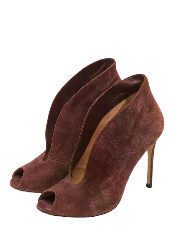 GIANVITO ROSSI Vamp Peep-toe Ankle Boots - Brown
