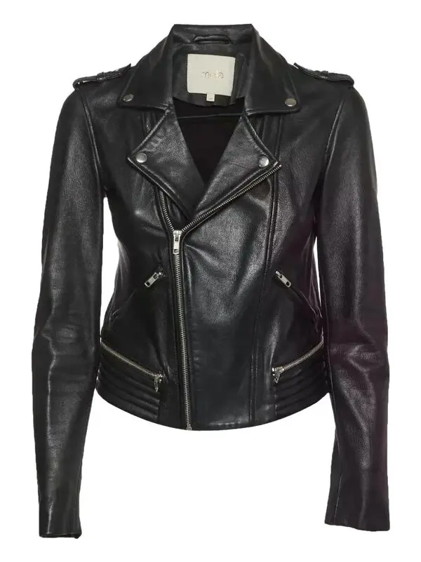 Maje Basalt Biker Jacket - Black