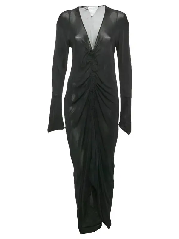 Bottega Veneta Ruched Midi Dress - Black