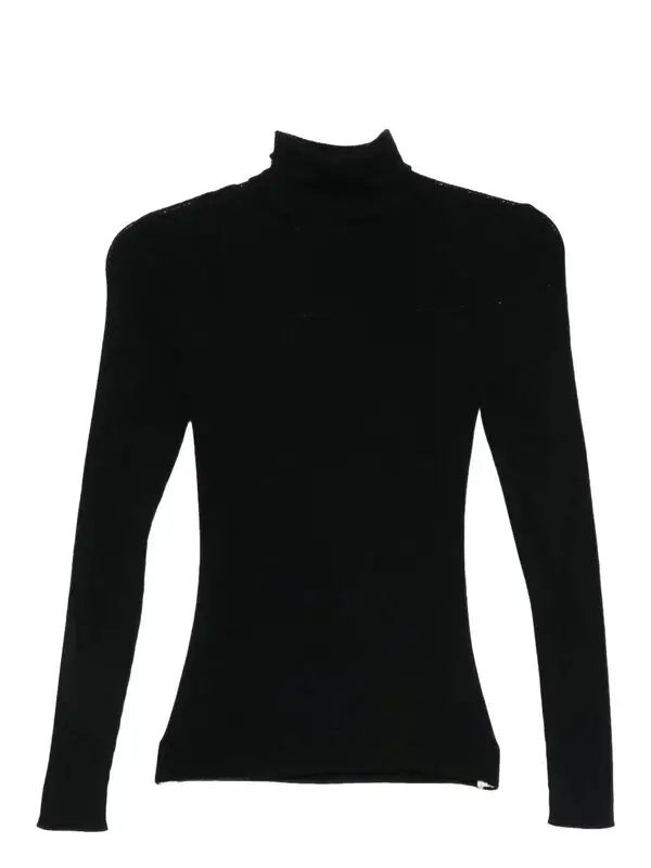 Majestic Filatures Long-sleeve Turtleneck Top - Black