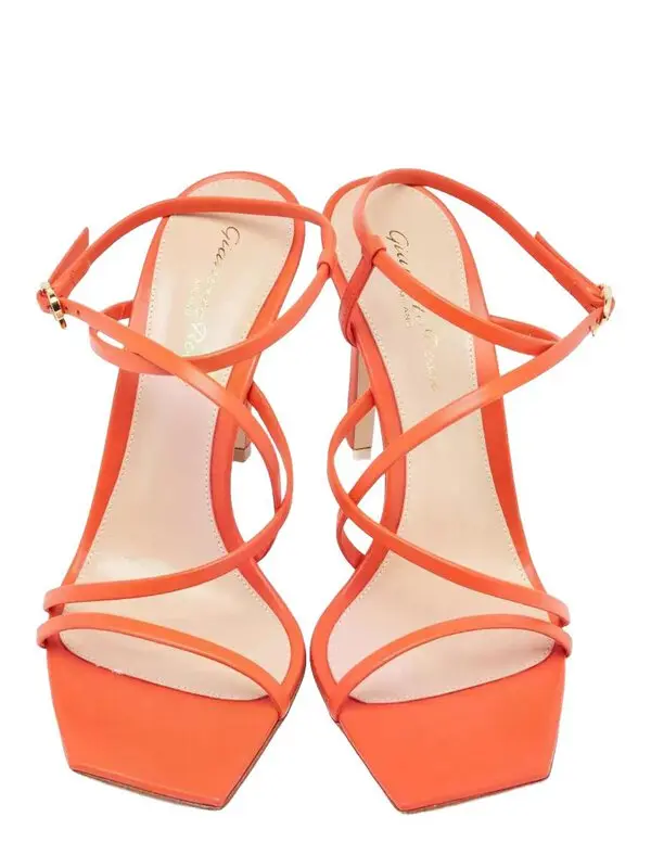 GIANVITO ROSSI Leather Ankle-strap Sandals - Orange