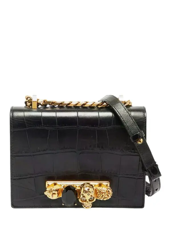 Alexander McQueen Jewelled Leather Mini Bag - Black