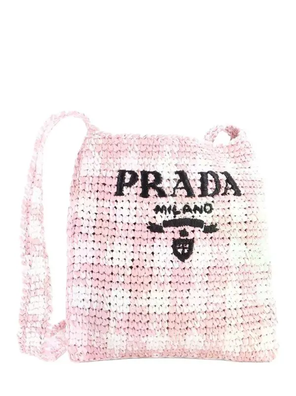 Prada Raffia Messenger Bag - Pink