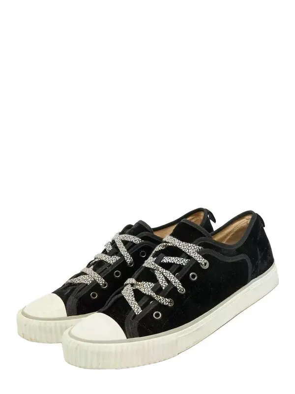 LANVIN Velvet Cap-toe Sneakers - Black