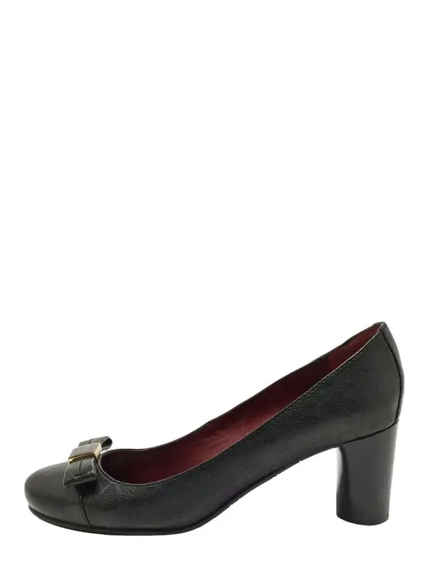 Marc Jacobs Leather Bow Detail Block Heel Pumps - Black