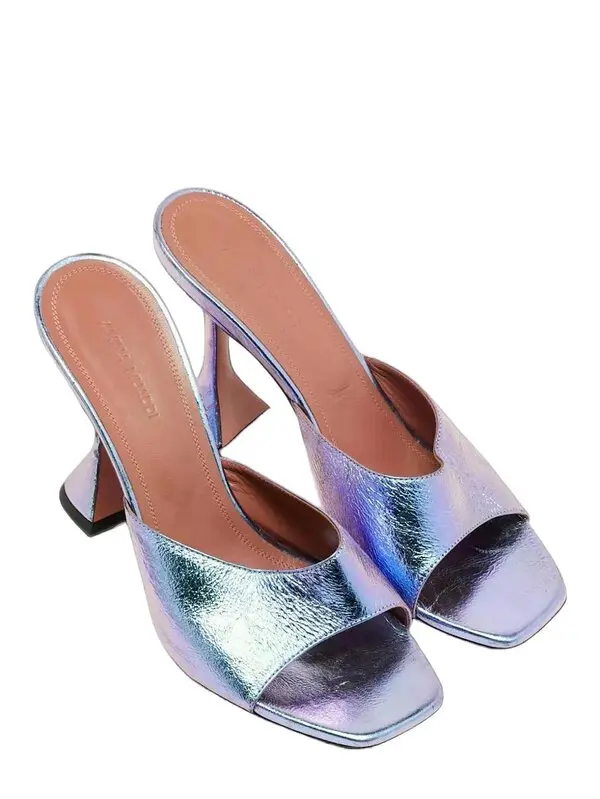 Amina Muaddi Lupita Leather Sandals - Purple
