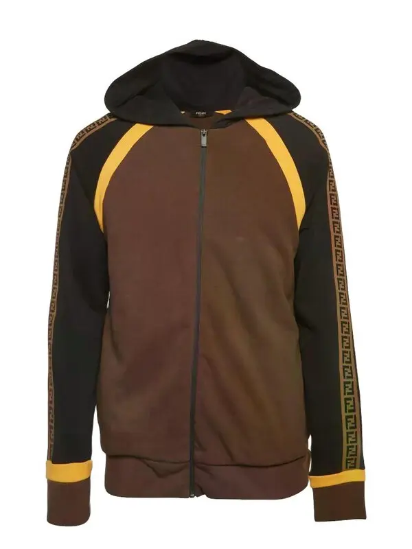 Fendi Logo Tape Hoodie - Brown
