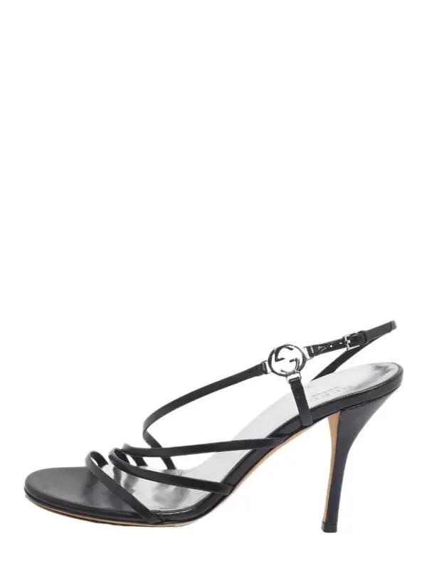 Gucci Interlocking G Strappy Sandals - Black