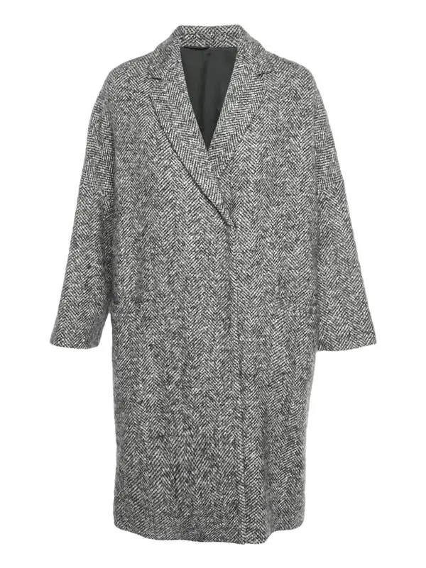 Brunello Cucinelli Herringbone Oversized Coat - Grey