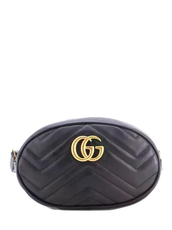 Gucci Gg Marmont Matelassé Leather Belt Bag - Black
